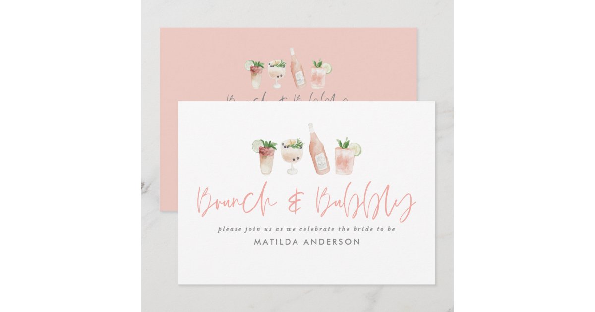Pink girly bachelorette weekend brunch & bubbly invitation | Zazzle