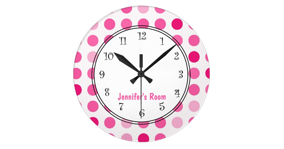 Pink Girly Personalized Clocks | Zazzle.com