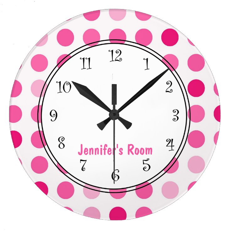 Pink Girly Personalized Clocks | Zazzle