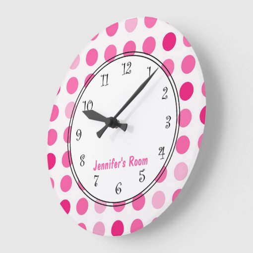 Pink Girly Personalized Clocks | Zazzle