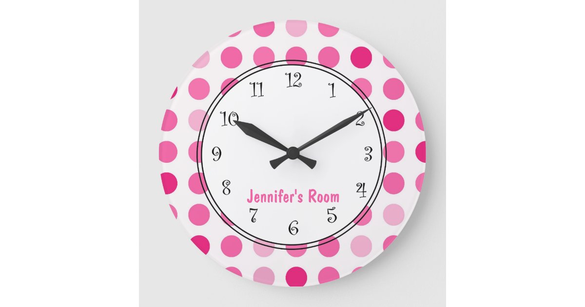 Pink Girly Personalized Clocks | Zazzle