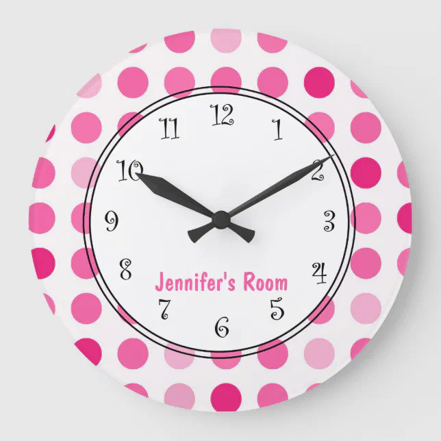 Pink Girly Personalized Clocks | Zazzle