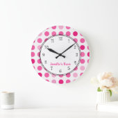 Pink Girly Personalized Clocks | Zazzle