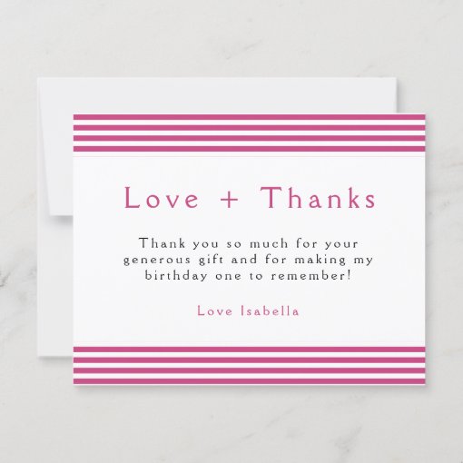 Pink Girly Photo Collage Birthday Love Thanks Thank You Card | Zazzle