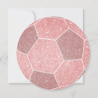 pink girly soccer themed birthday party announcement | Zazzle