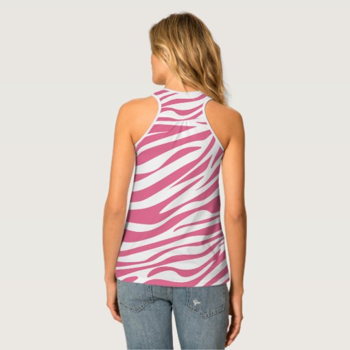 Pink Girly Zebra Print Tank Top | Zazzle