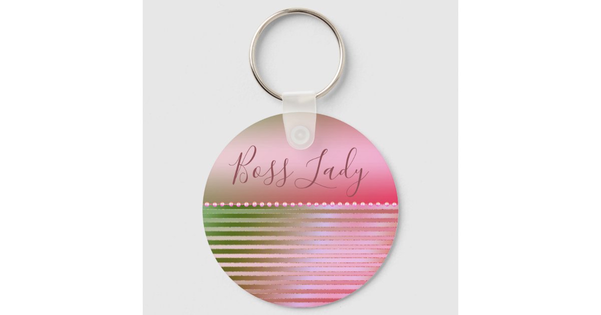 Pink Glam Boss Lady Keychain | Zazzle
