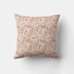 Pink Glam Leopard Print Throw Pillow | Zazzle