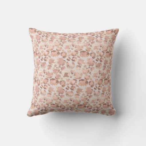 Pink Glam Leopard Print Throw Pillow | Zazzle