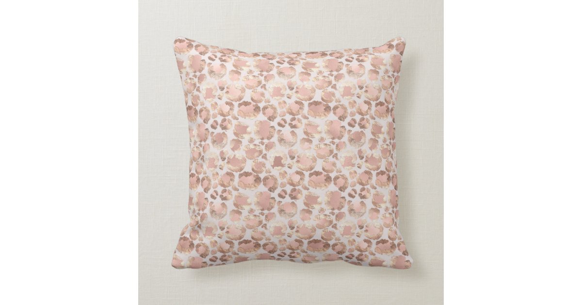 Pink Glam Leopard Print Throw Pillow | Zazzle.com