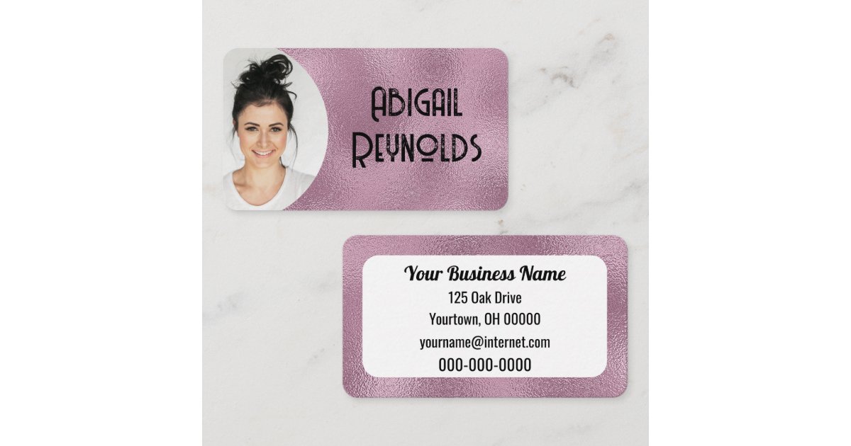 Pink Glass Photo Frame Business Card | Zazzle