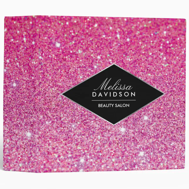 Pink Glitter and Glamour Personalized Binder | Zazzle