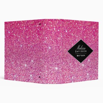 Pink Glitter and Glamour Personalized Binder | Zazzle