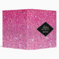 Pink Glitter and Glamour Personalized Binder | Zazzle