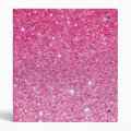 Pink Glitter and Glamour Personalized Binder | Zazzle