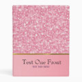 Pink Glitter And Gold Stripe Mini Binder | Zazzle