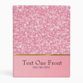 Pink Glitter And Gold Stripe Mini Binder | Zazzle