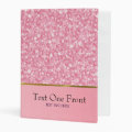 Pink Glitter And Gold Stripe Mini Binder | Zazzle