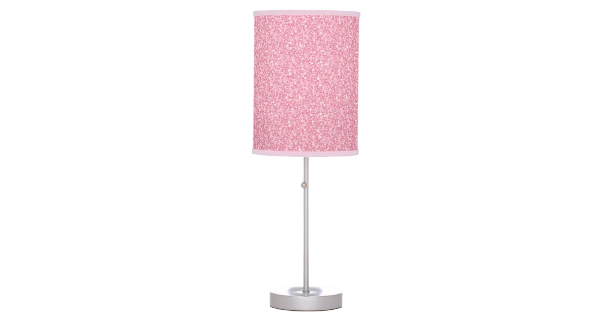 Pink Glitter And Sparkles Pattern Table Lamp | Zazzle