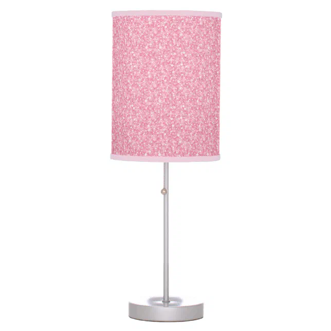 Pink Glitter And Sparkles Pattern Table Lamp | Zazzle