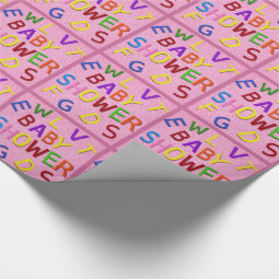 Pink Glitter Baby Shower Wrapping Paper | Zazzle