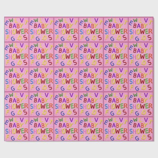 Pink Glitter Baby Shower Wrapping Paper | Zazzle