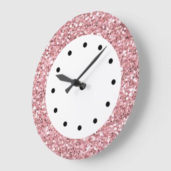 Pink Glitter Bling Clocks | Zazzle