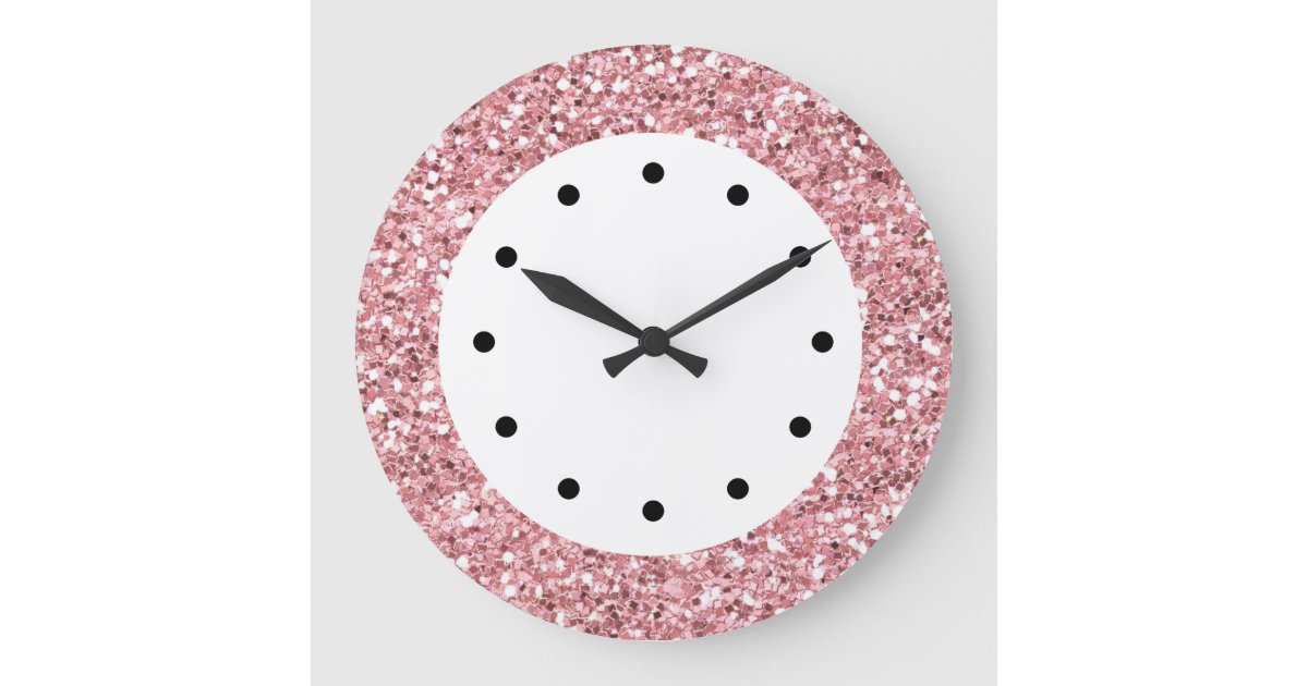 Pink Glitter Bling Clocks | Zazzle