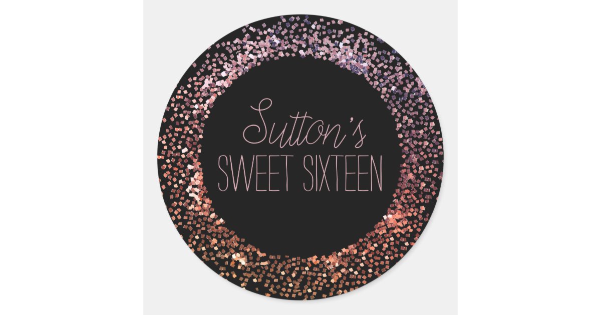Pink Glitter Circle Classic Round Sticker | Zazzle