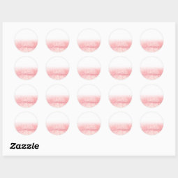 Pink Glitter Custom Trendy Classic Round Sticker | Zazzle