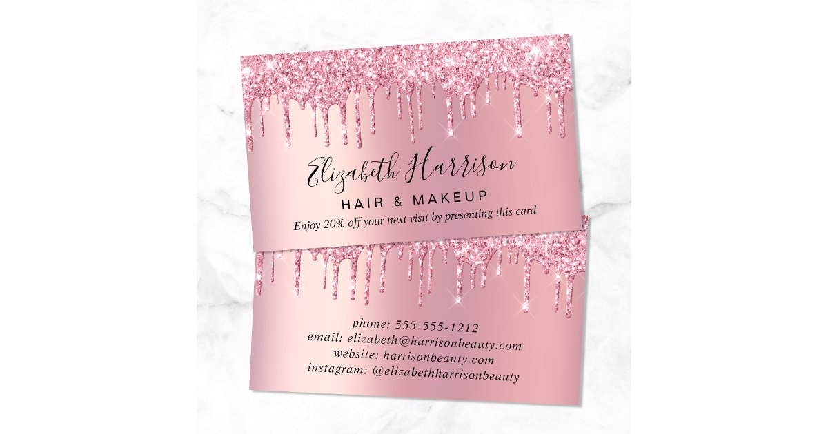 Pink Glitter Discount Business Card | Zazzle