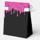 Pink Glitter Drip Faux Gold 1984 40th Birthday Favor Boxes | Zazzle
