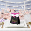 Pink Glitter Drip Faux Gold 1984 40th Birthday Favor Boxes | Zazzle