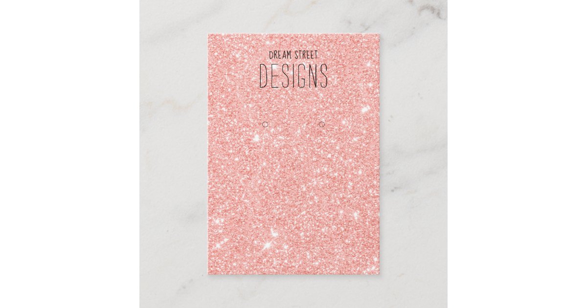 Pink Glitter Earring Display Card | Zazzle