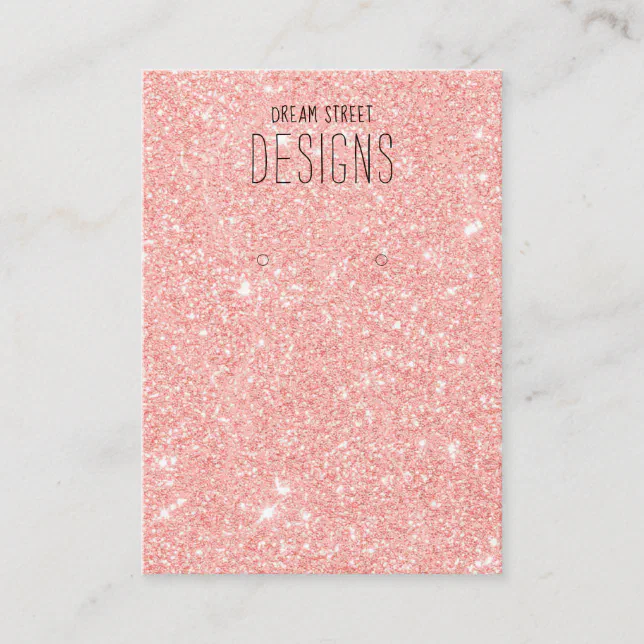 Pink Glitter Earring Display Card | Zazzle