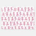 Pink Glitter Girl Ballerina Pattern Birthday Party Wrapping Paper ...