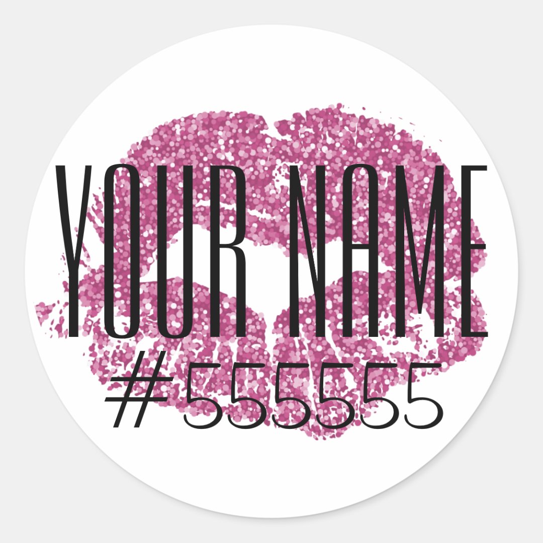 Pink Glitter Gloss Stickers | Zazzle