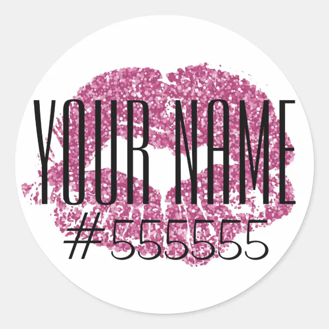 Pink Glitter Gloss Stickers | Zazzle