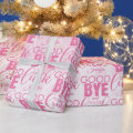 Pink Glitter Goodbye And Good Luck Wrapping Paper | Zazzle