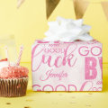 Pink Glitter Goodbye And Good Luck Wrapping Paper | Zazzle