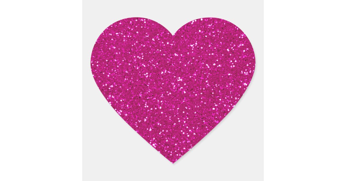Pink Glitter Heart Sticker | Zazzle.com