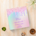 Pink glitter iridescent beauty salon business 3 ring binder | Zazzle