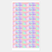 Pink glitter iridescent name school belongings labels | Zazzle