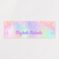 Pink glitter iridescent name school belongings labels | Zazzle