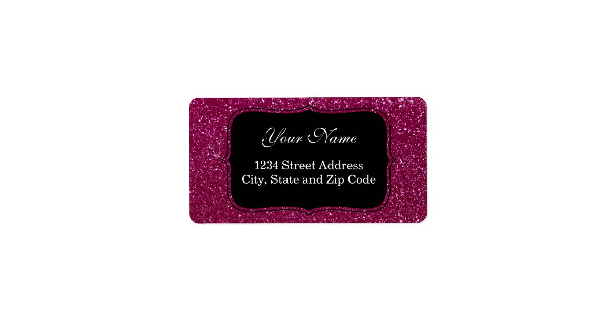 Pink Glitter Label | Zazzle.com