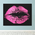Pink Glitter Lips Canvas Print | Zazzle