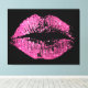 Pink Glitter Lips Canvas Print | Zazzle