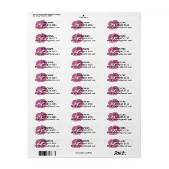 Pink Glitter Lips Reorder Label | Zazzle