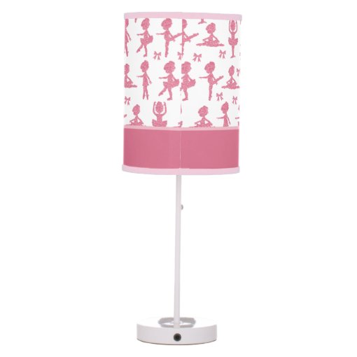 Pink Glitter Little Girl Ballerina Ballet Pattern Table Lamp | Zazzle