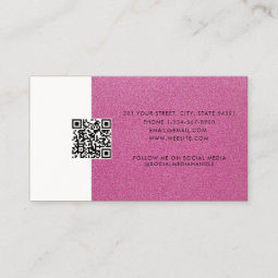 Pink Glitter Loyalty Card Customer Punch Card | Zazzle